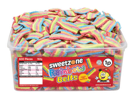 Halal Foods › Halal Sweets › Rainbow Belts (600 pieces in SweetZone Tub) 1p