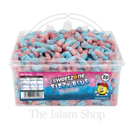 Halal Foods › SweetZone › Fizzy Blue Bottles (350 pieces in Tub) 2p