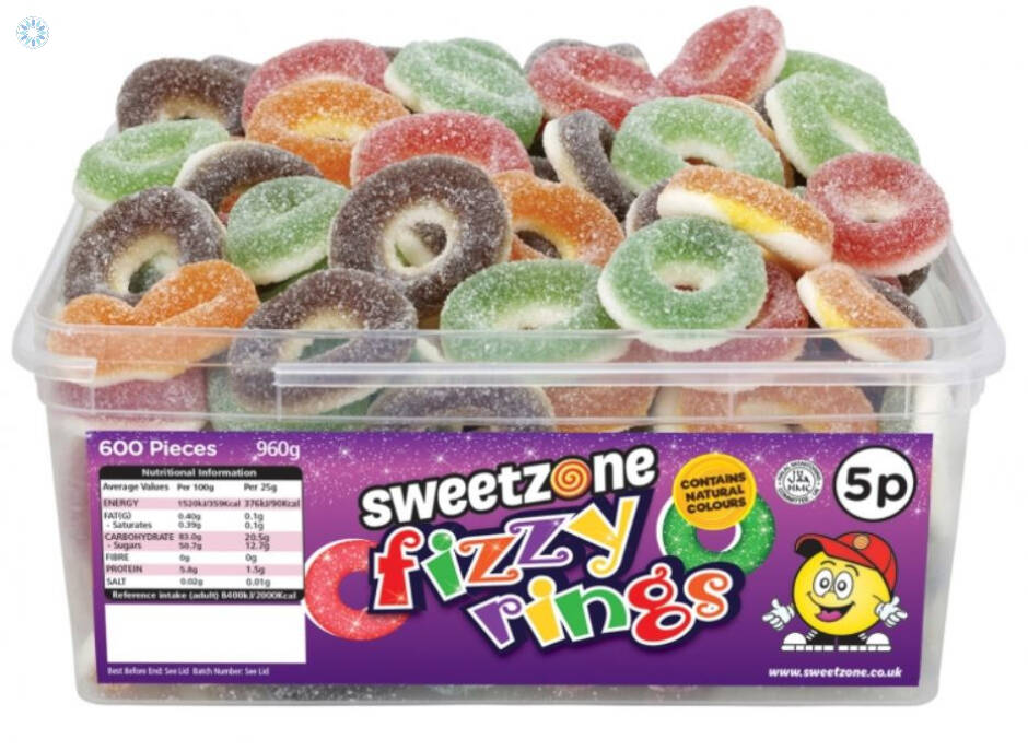 Halal Foods › Halal Sweets › Fizzy Rings (120 pieces in SweetZone Tub ...