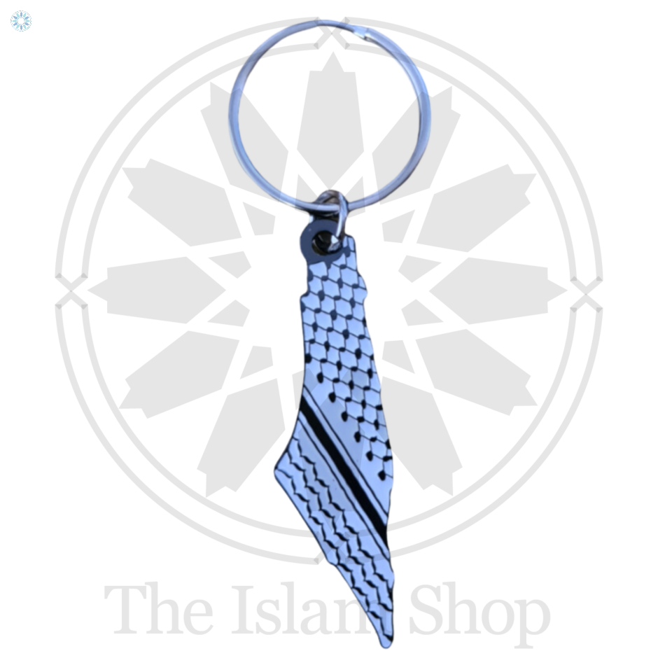 Essentials › Tote Bags › Palestine Map Key Rings Palestine Keffiyeh Flag