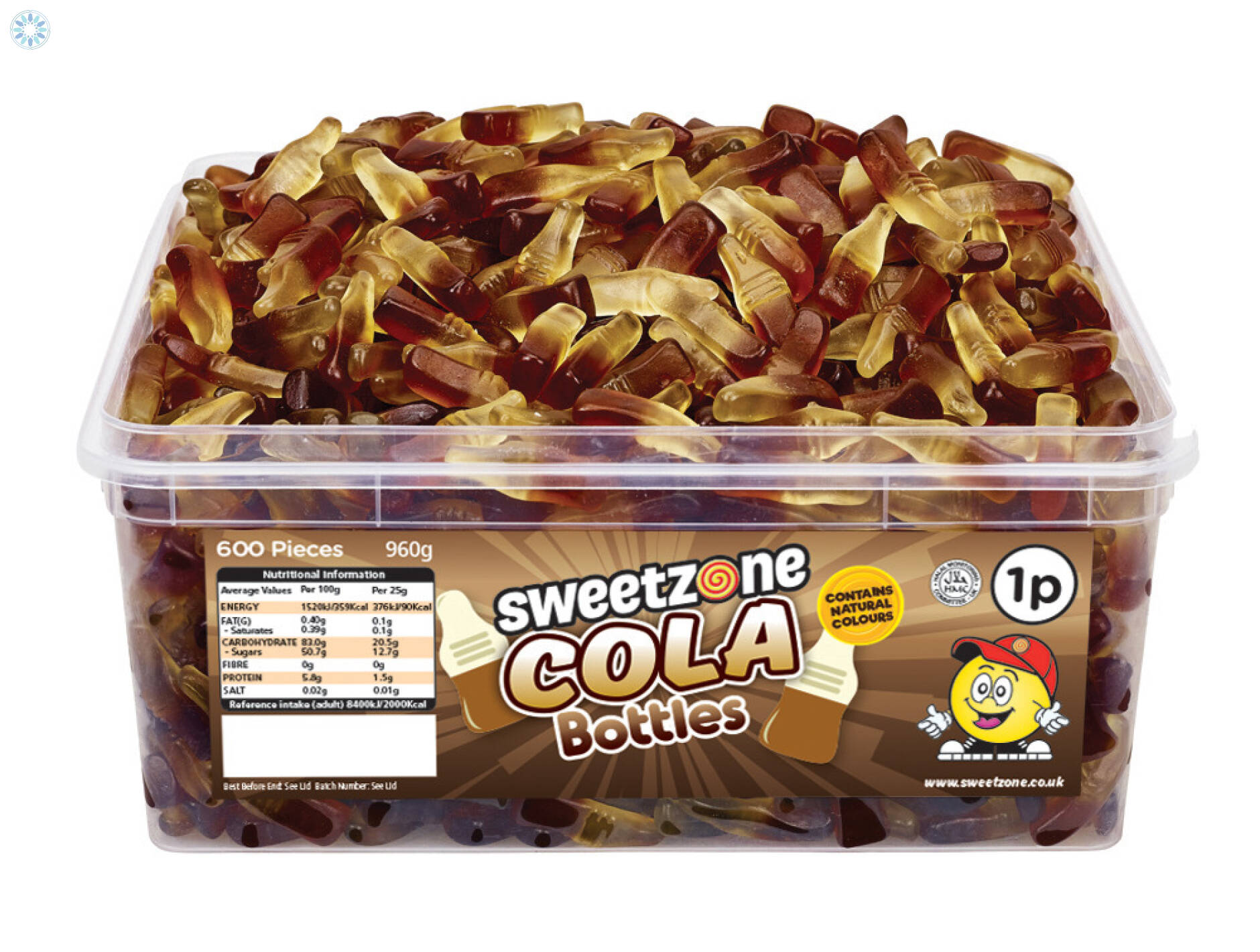 Halal Foods › Halal Sweets › Cola Bottles (600 pieces in SweetZone Tub) 1p