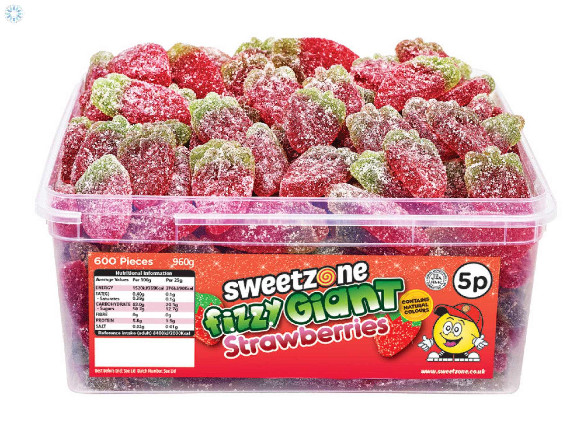 Halal Foods › Halal Sweets › Fizzy Giant Strawberries (120 pieces in ...