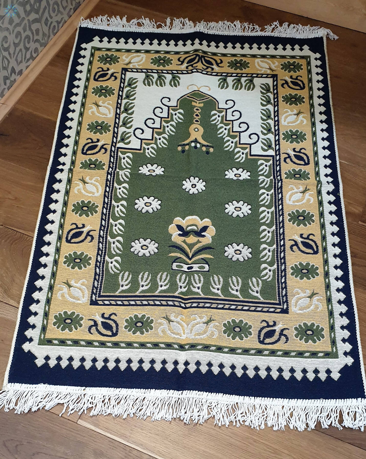 Essentials › Prayer Mats › Hand Made Large Double Sided Floral 100% ...