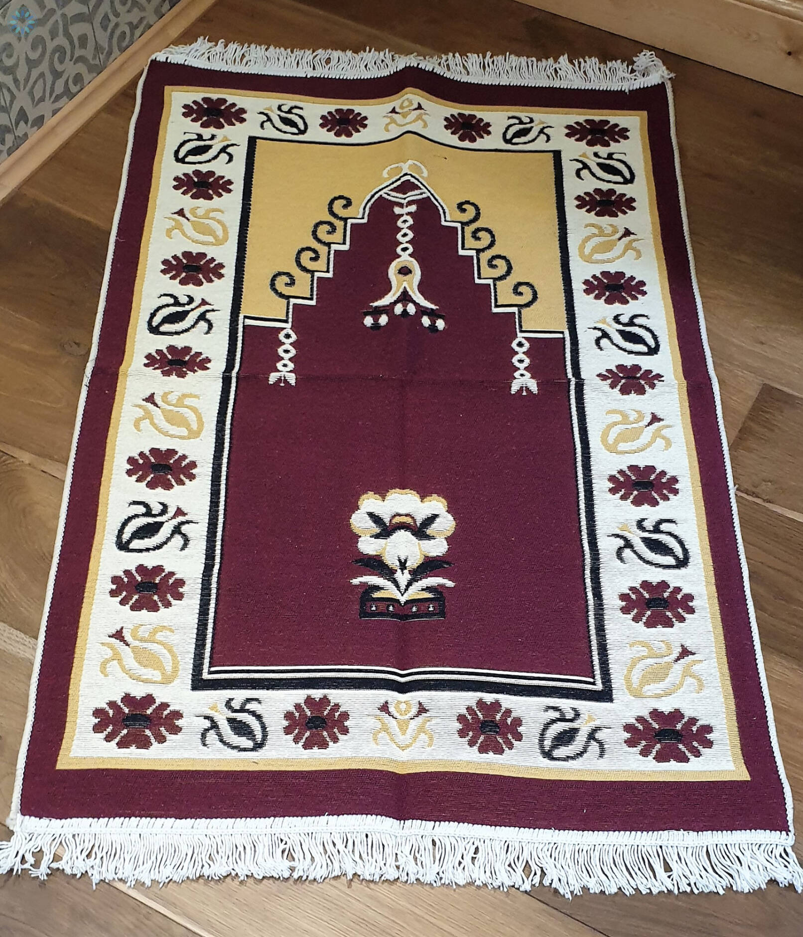 Essentials › Prayer Mats › Hand Made Large Double Sided Floral 100% ...