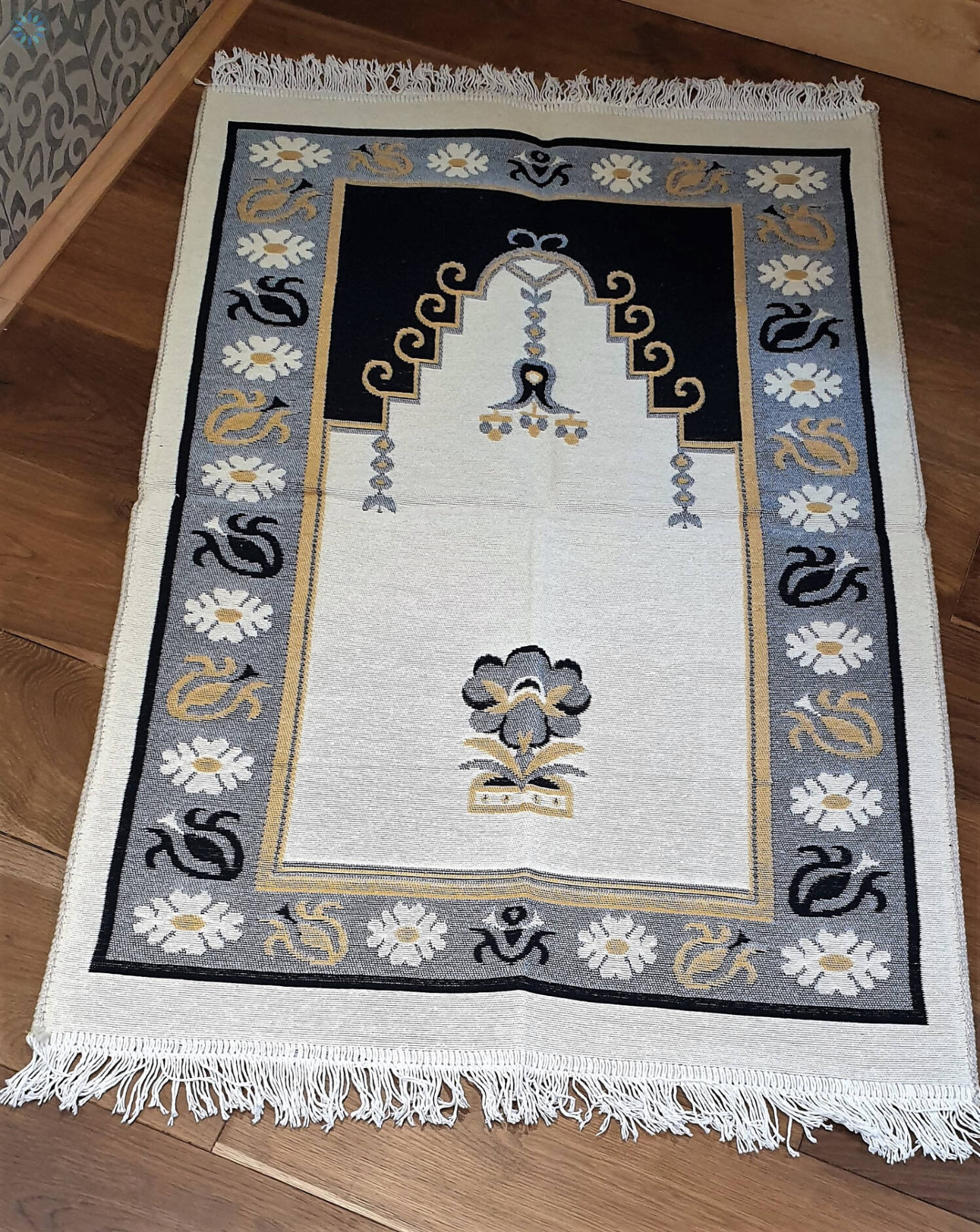 Essentials › Prayer Mats › Hand Made Large Double Sided Floral 100% ...