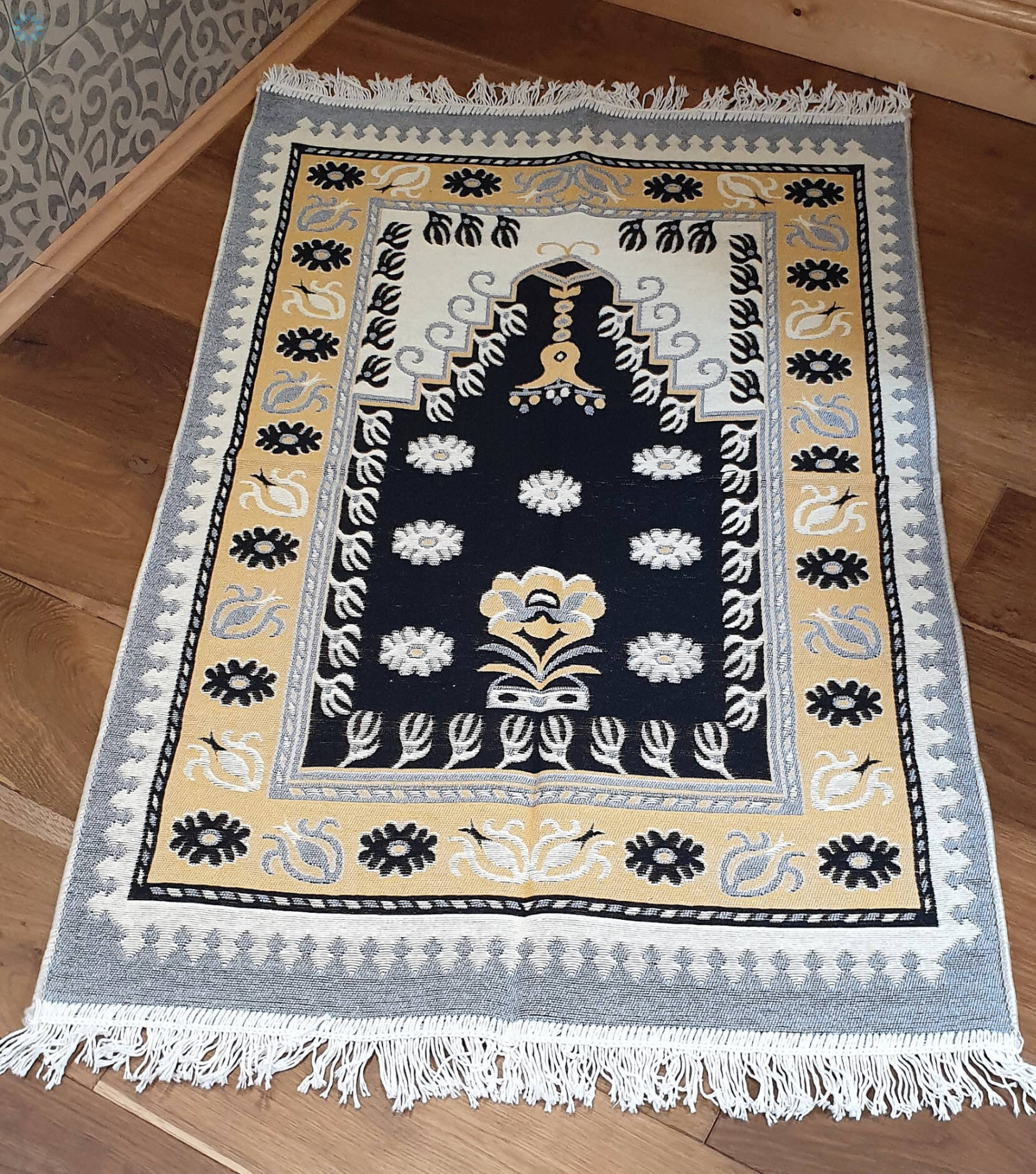 Essentials › Prayer Mats › Hand Made Large Double Sided Floral 100% ...