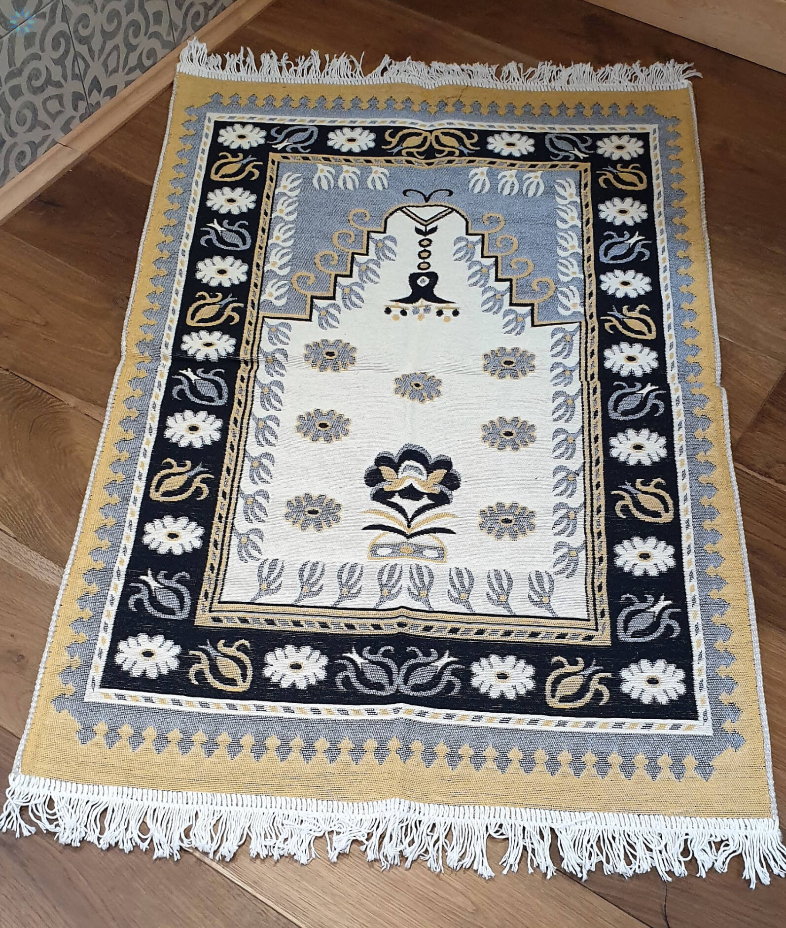 Essentials › Prayer Mats › Hand Made Large Double Sided Floral 100% ...