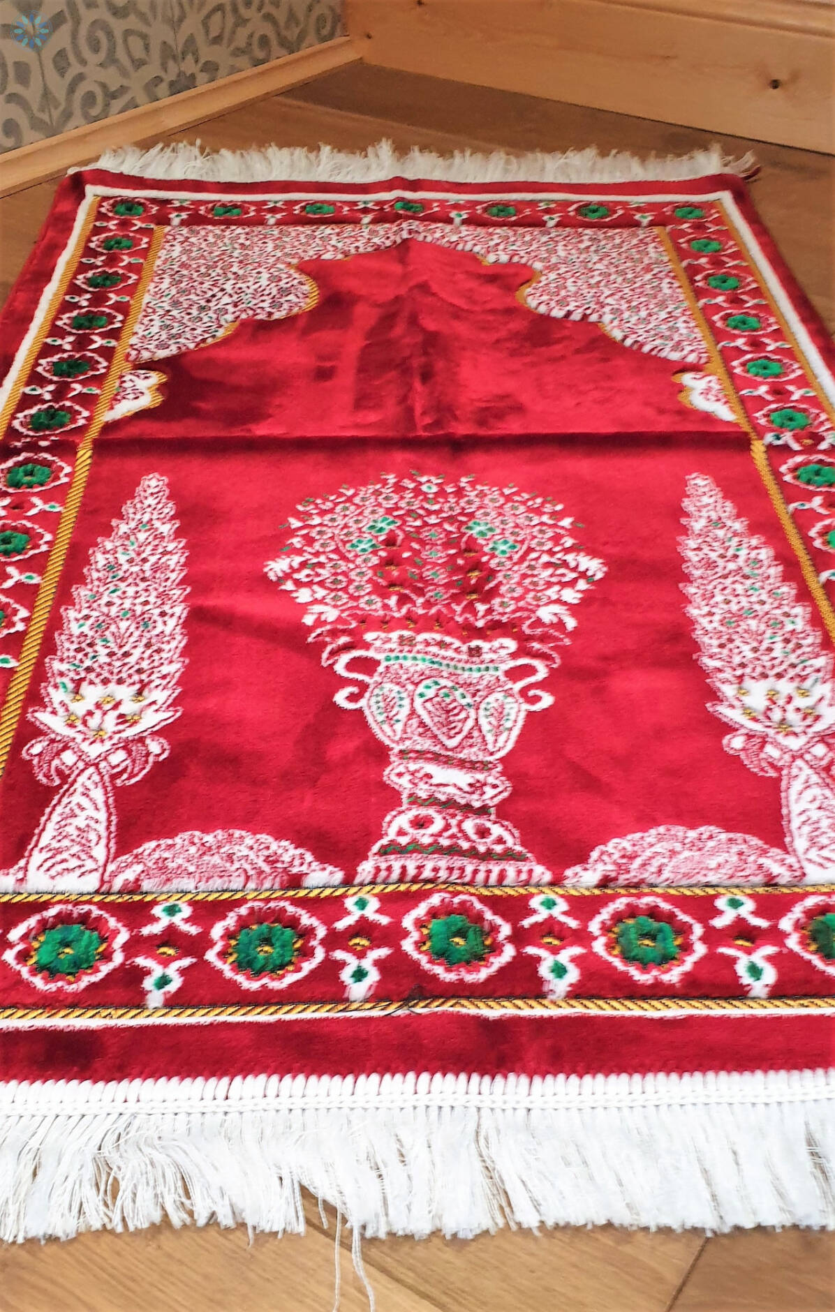 Essentials › Prayer Mats › Ludhiana Red Velvet Prayer Mat
