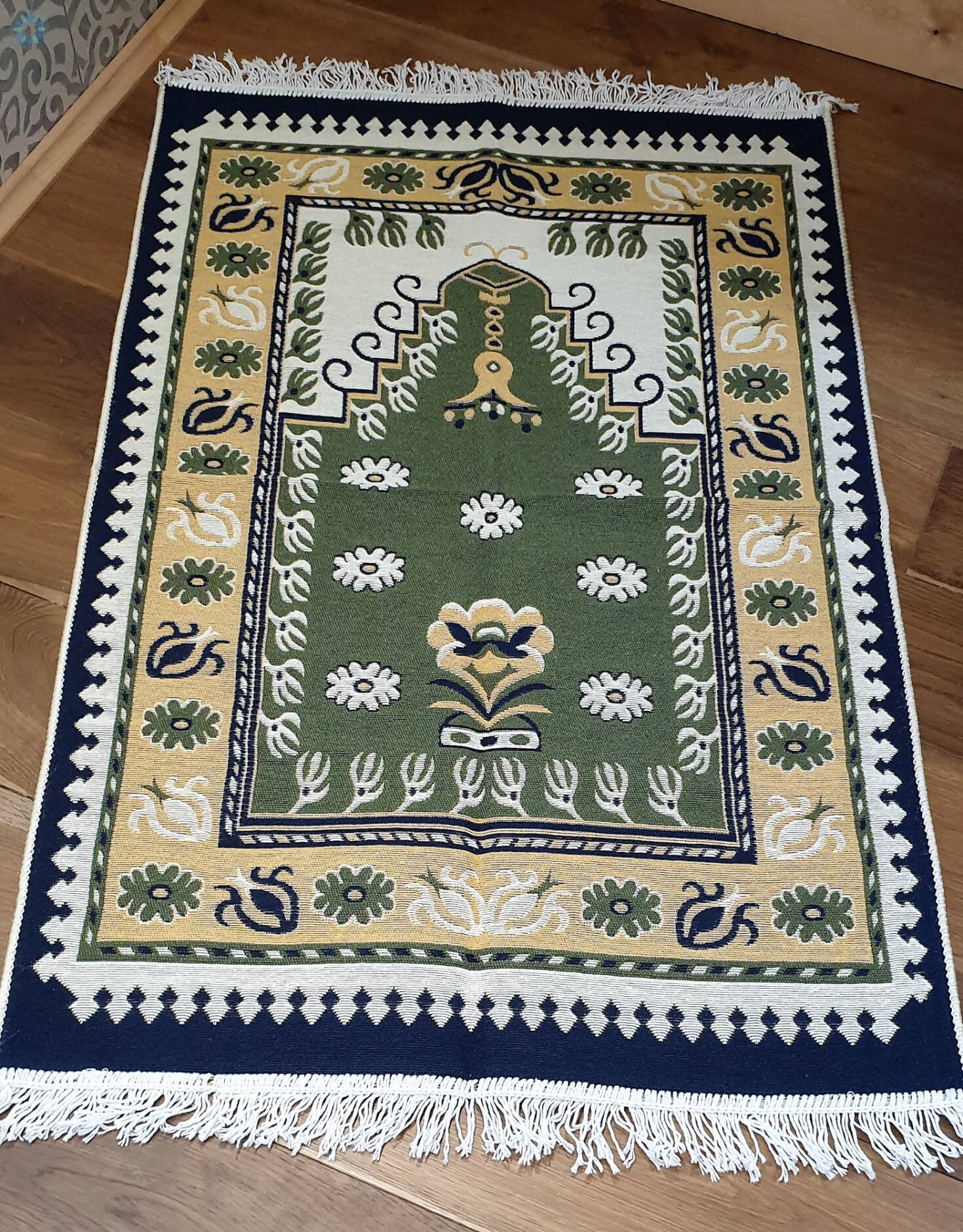 Essentials › Prayer Mats › Hand Made Large Double Sided Floral 100% ...