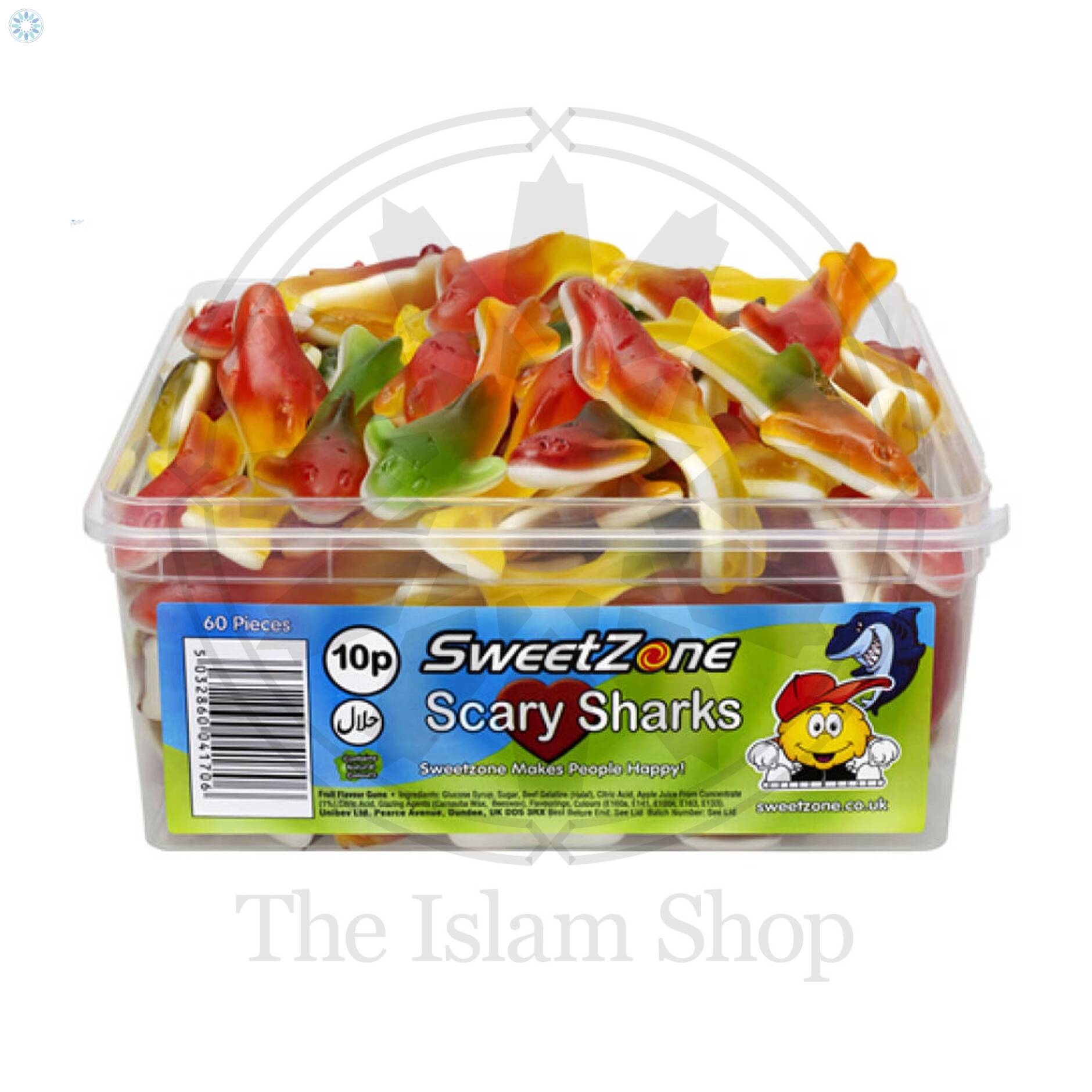Halal Foods › Halal Sweets › Scary Sharks (60 pieces in SweetZone Tub) 10p