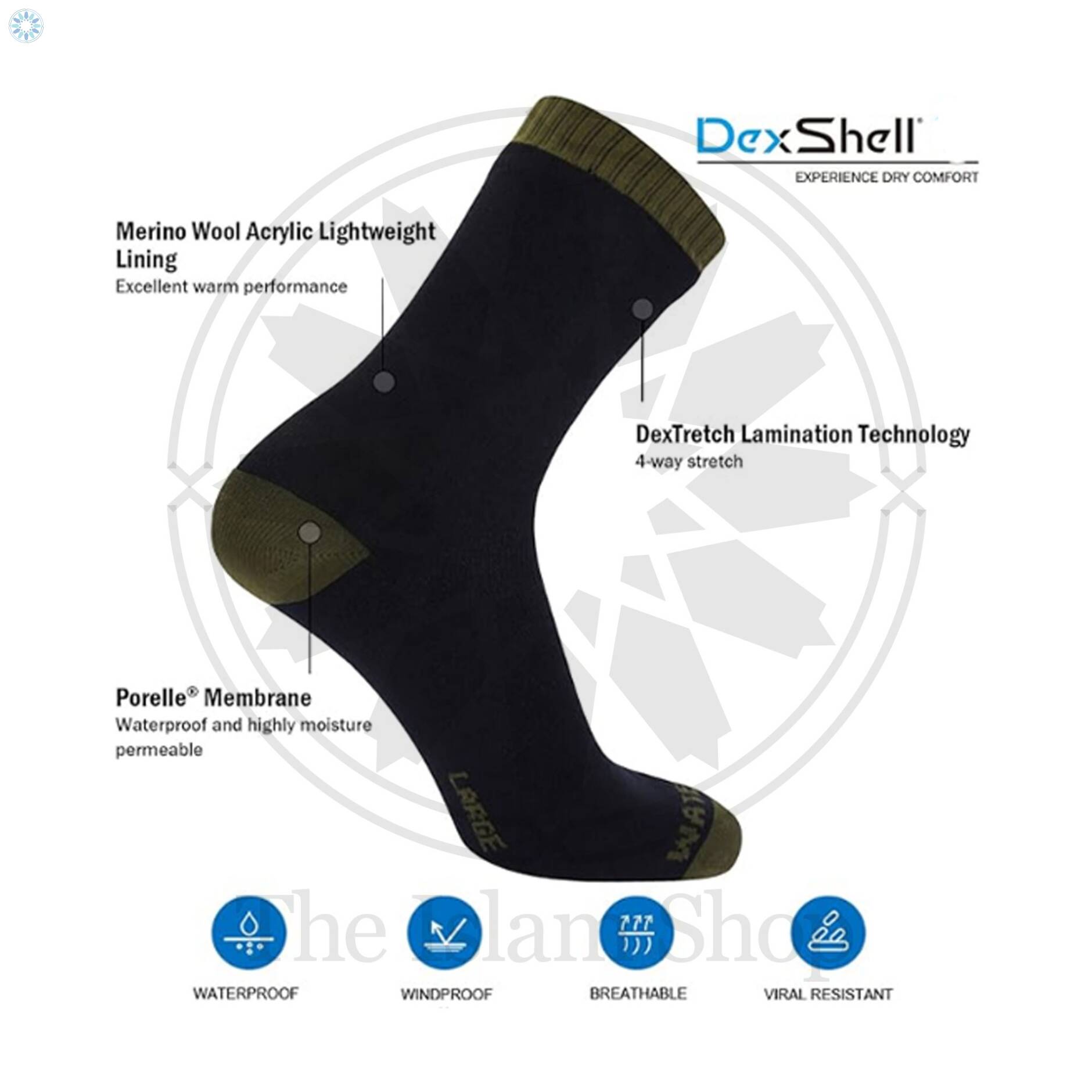 Shop › Uncategorised › Waterproof Thermlite Wudhu Socks Merino Wool DS626O (Large)