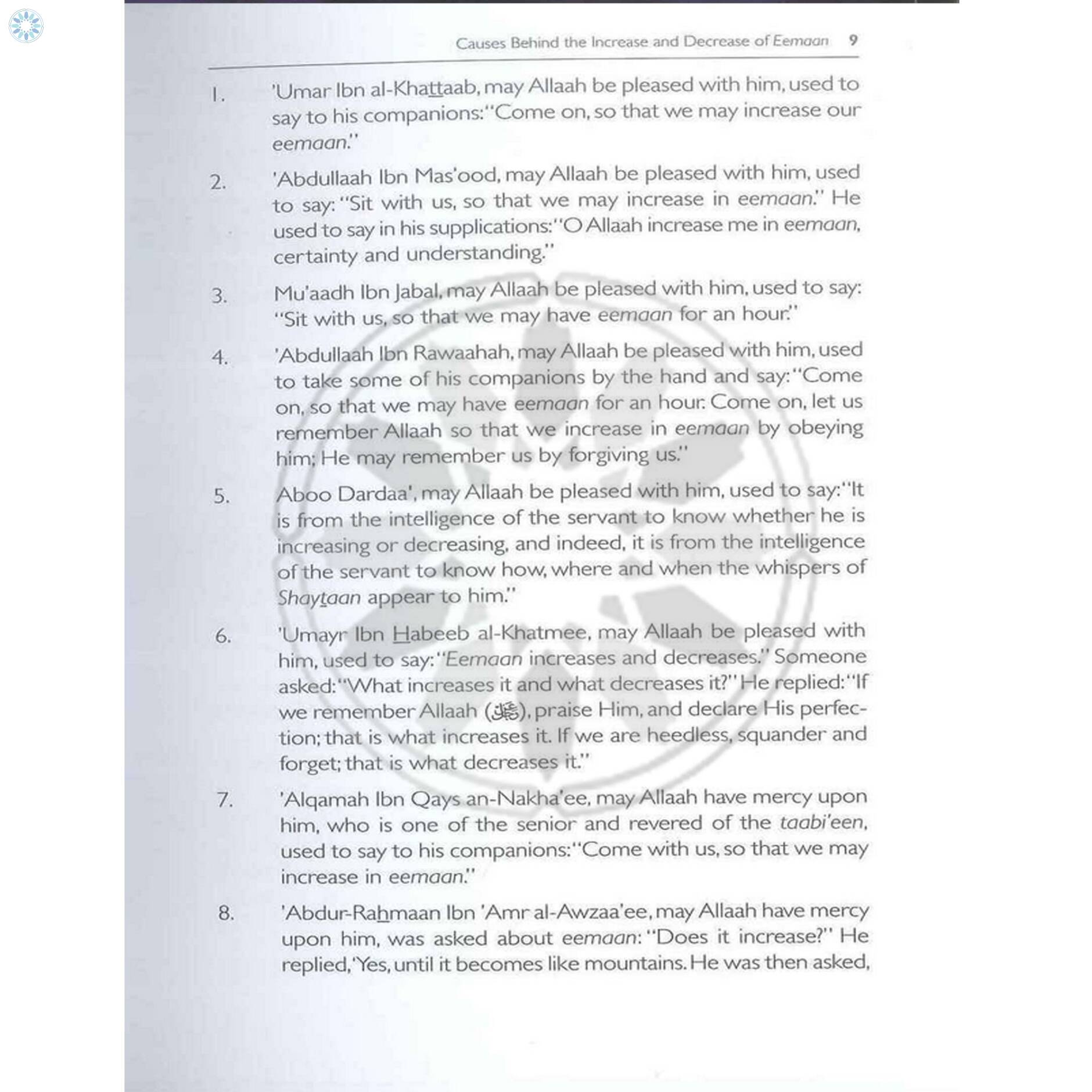 Books › Aqidah (Beliefs) › Causes Behind the Increase and Decrease of Eeman